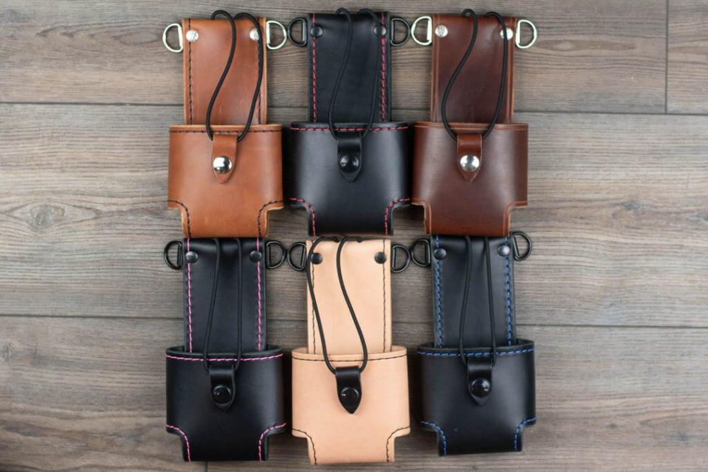 Leather Radio Basket - Axe and Awl Leatherworks - Custom