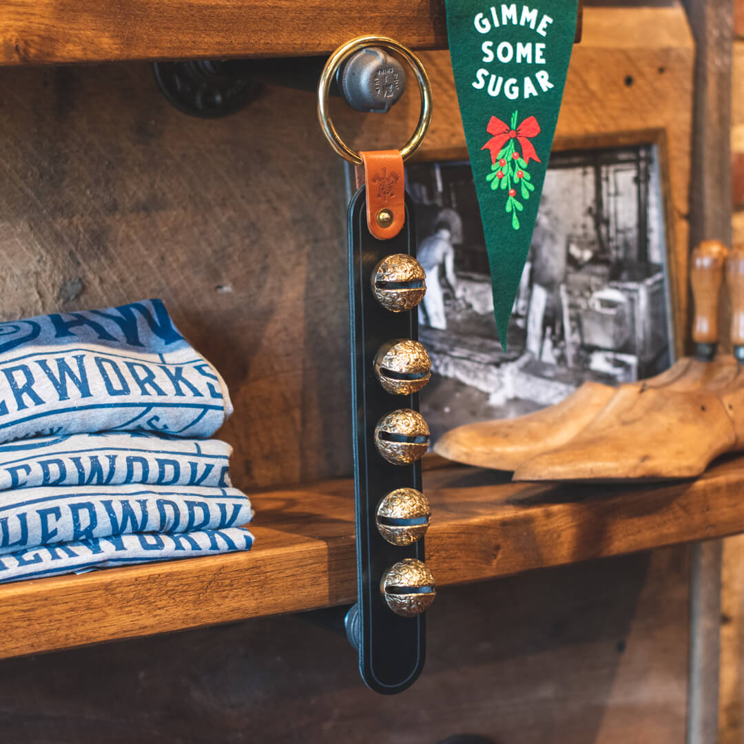 Santa Sleigh Bell Hanger - Axe and Awl Leatherworks
