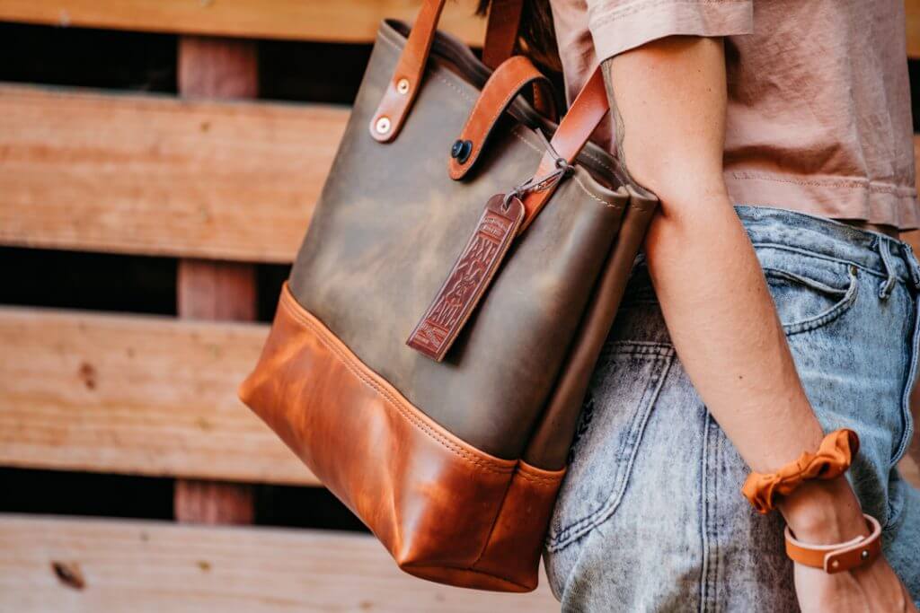 Monarch Leather Tote - Axe and Awl Leatherworks