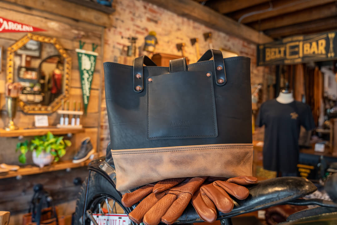 Monarch Leather Tote - Axe and Awl Leatherworks