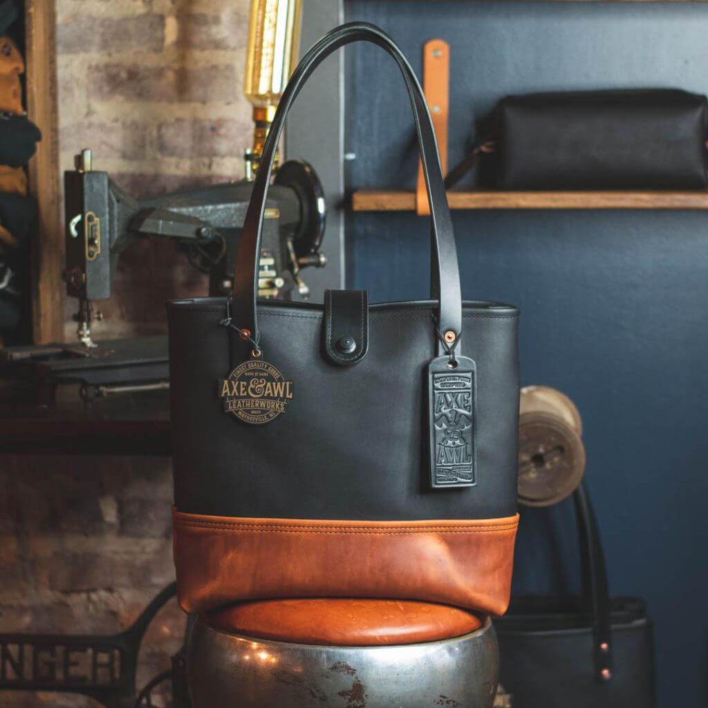 Monarch Leather Tote - Axe and Awl Leatherworks